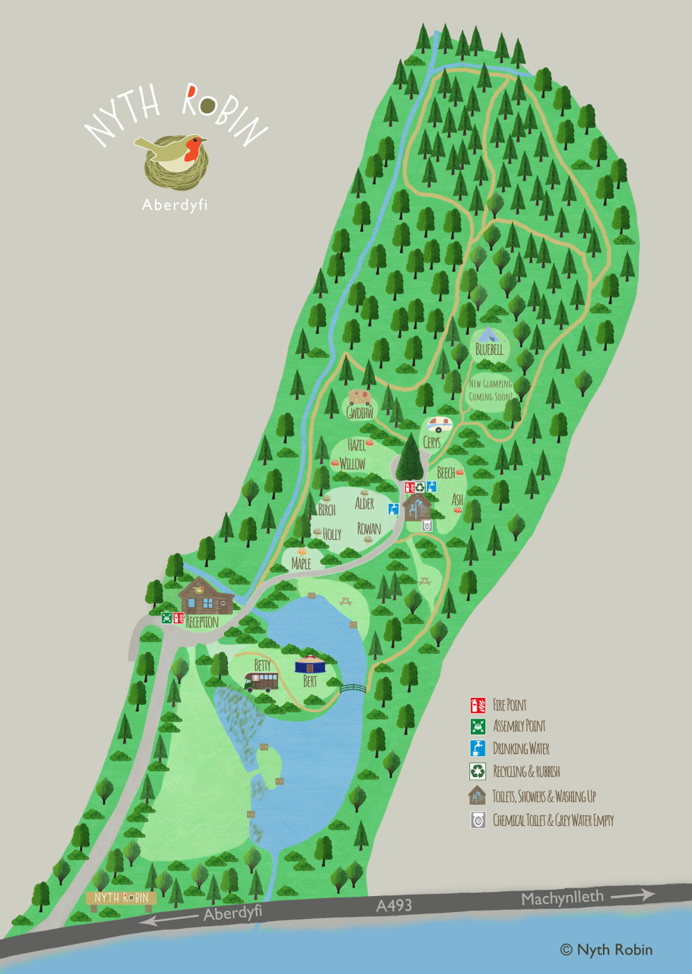 Nyth Robin Site Map Pitches - Nyth Robin